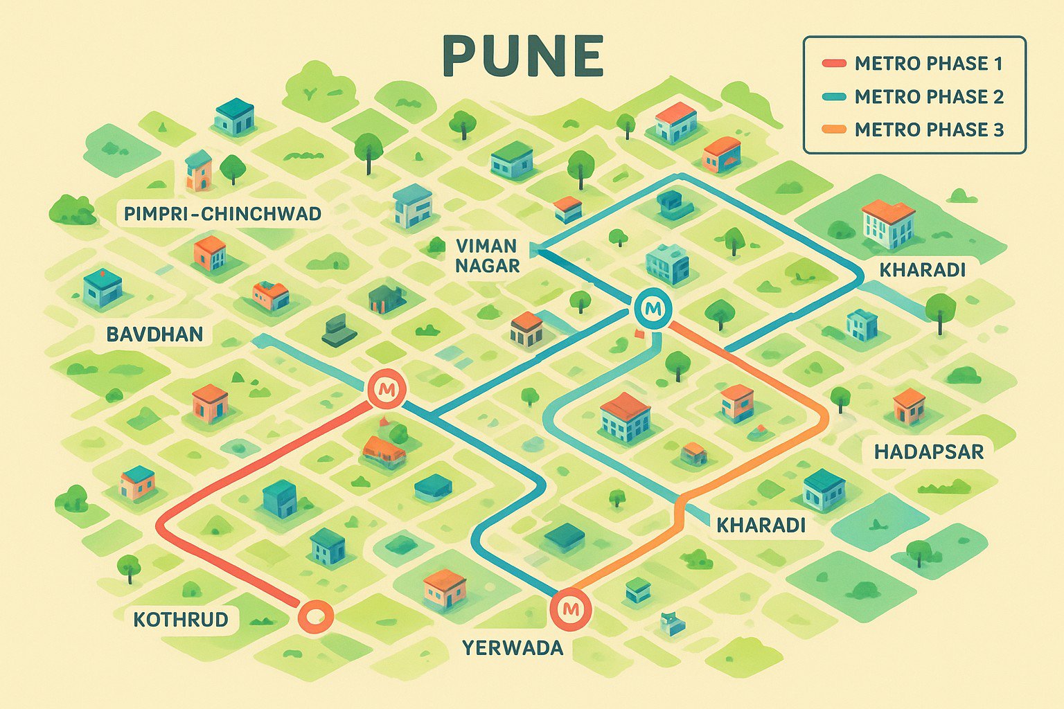 Pune Metro Phase-Wise Map: Areas Likely to Surge Next